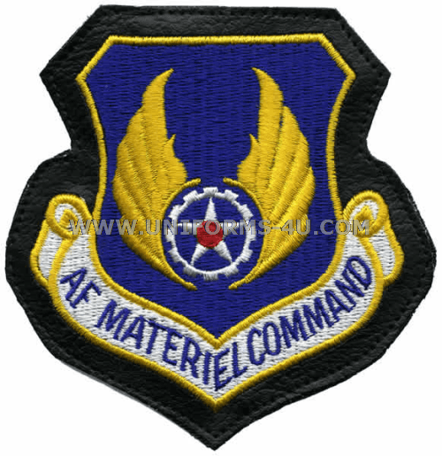 AIR FORCE MATERIEL COMMAND ON LEATHER WITH VELCRO FULL COLOR PATCH