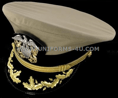 US NAVY COMMANDER - CAPTAIN KHAKI OFFICER HAT
